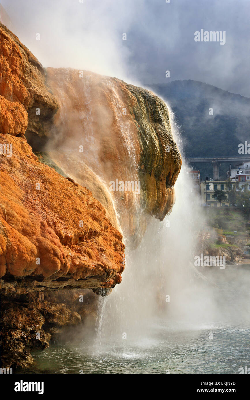 Hot springs at Edipsos ("Aidipsos") town, North Evia ("Euboea") island ...