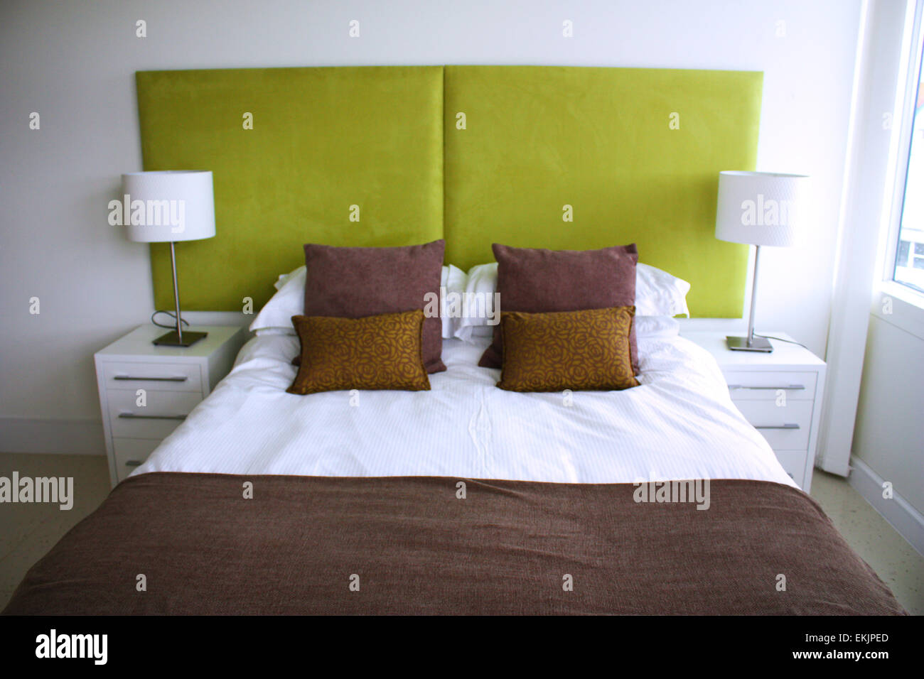 Interior design of a bedroom in an apartment Stock Photo - Alamy