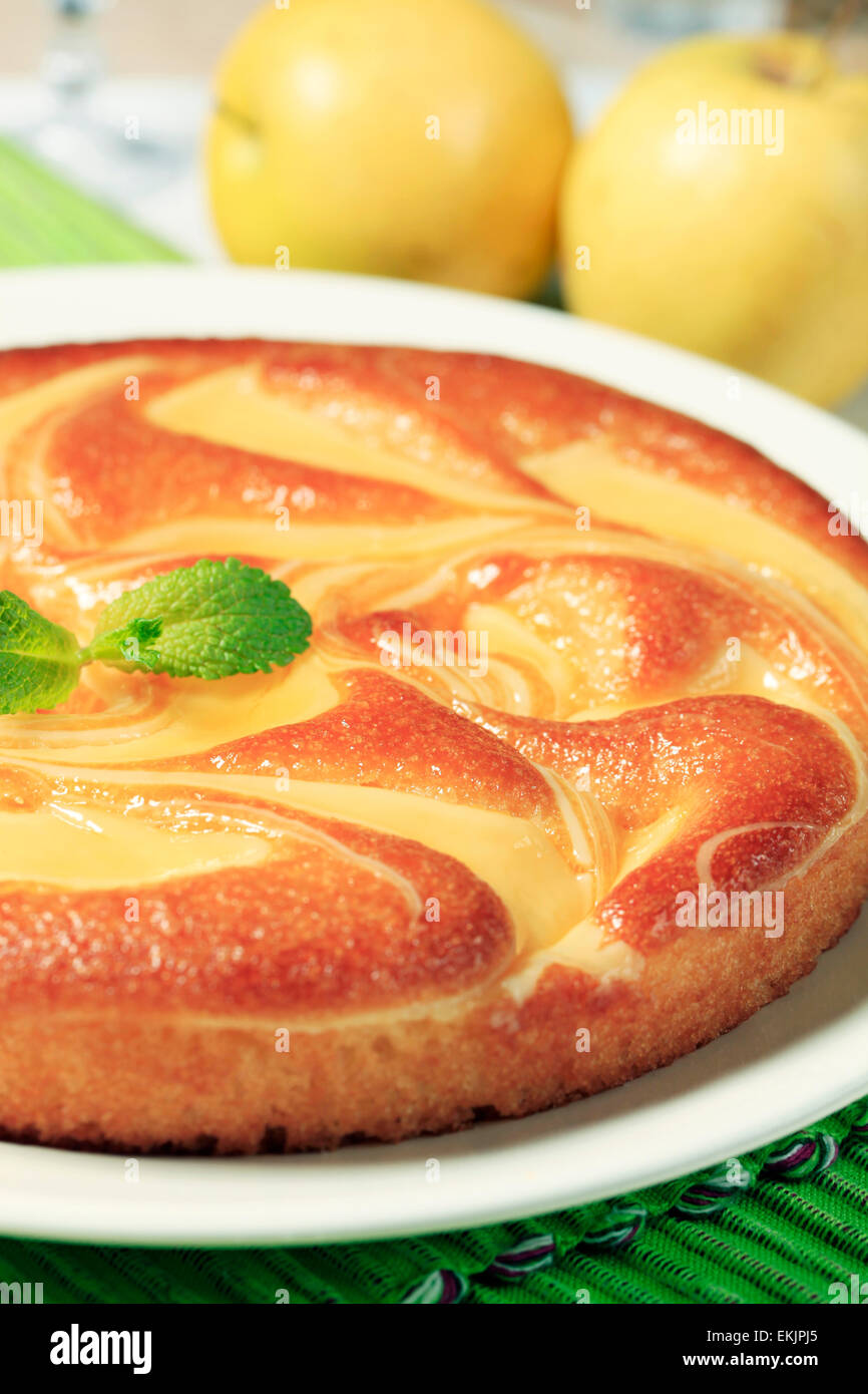 Fresh baked custard cream sponge cake Stock Photo - Alamy