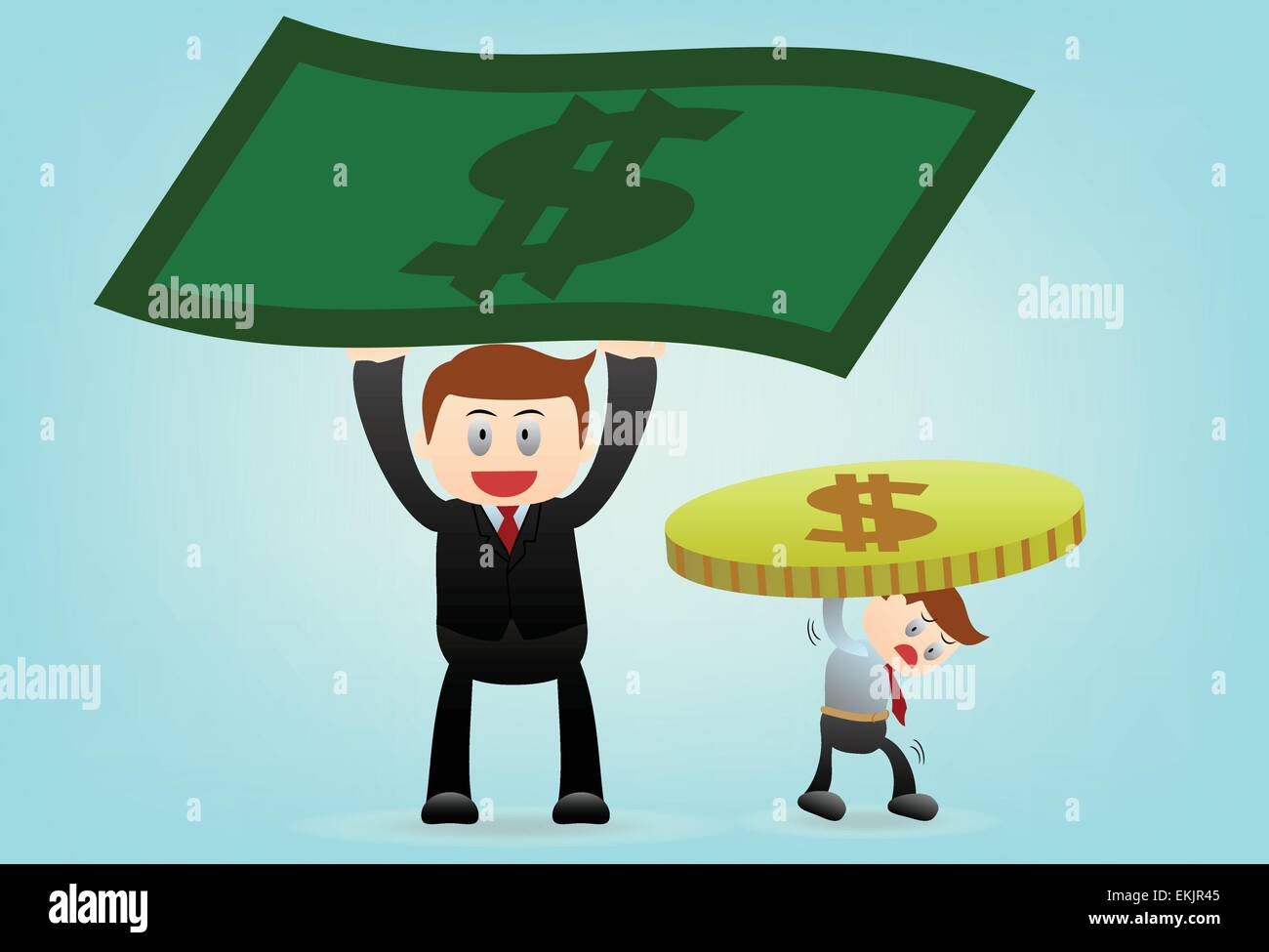 concept of the difference between boss and worker Stock Vector Image ...