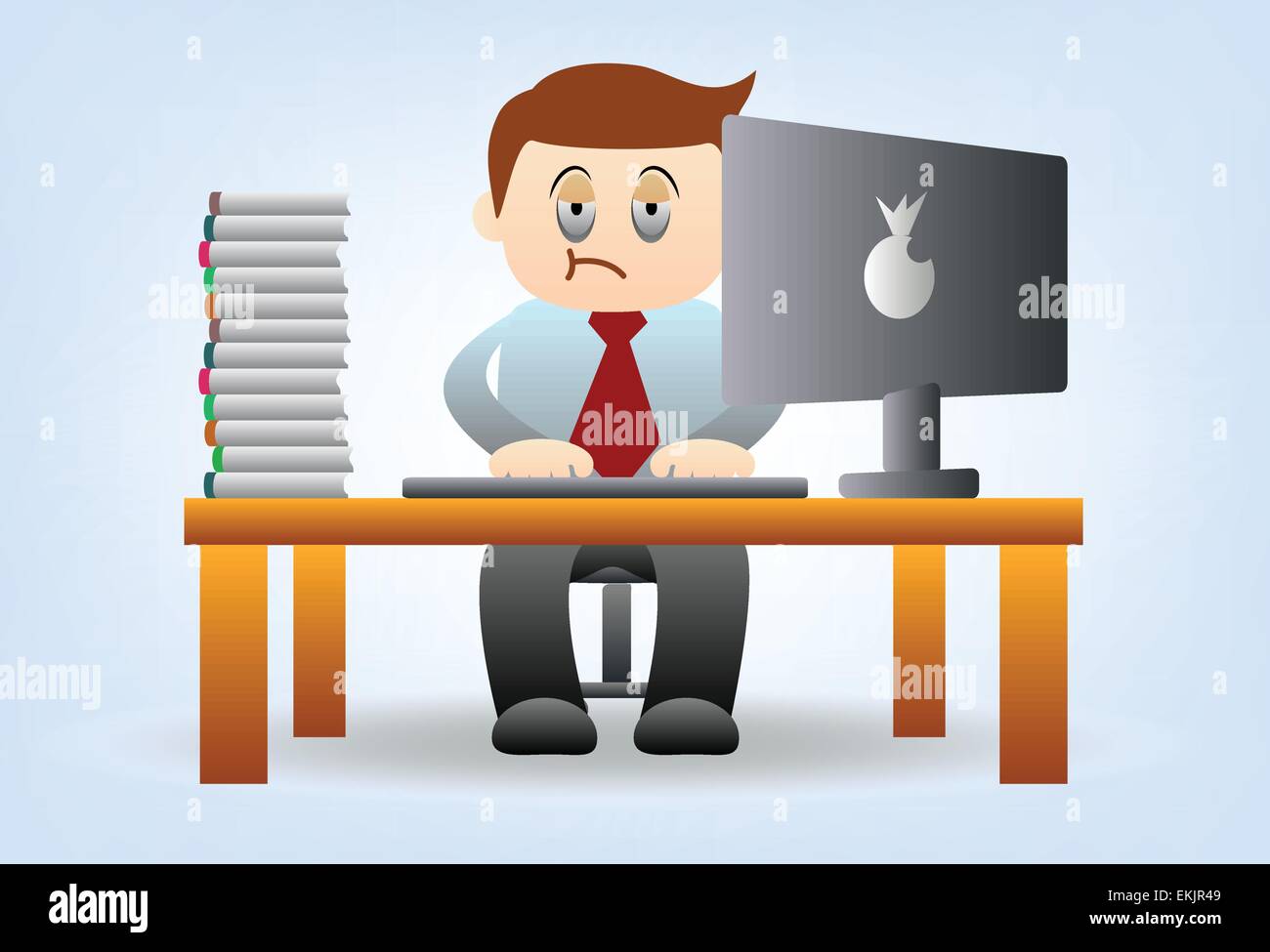 illustration of a Business man working hard Stock Vector Image & Art ...