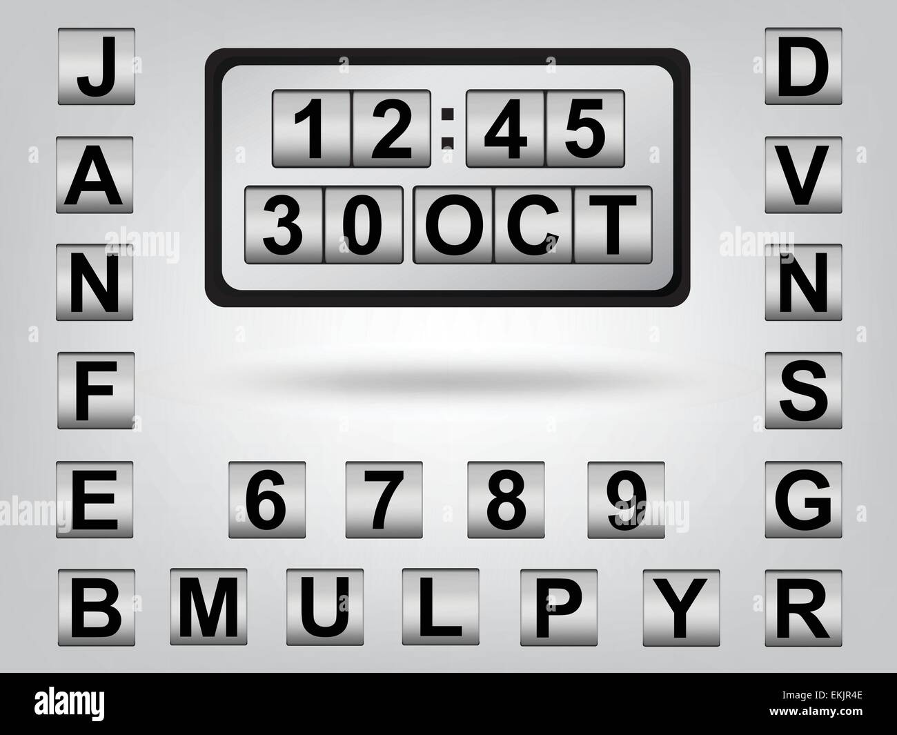 The scrolling clock & calendar show "30 OCT Stock Vector Image & Art ...
