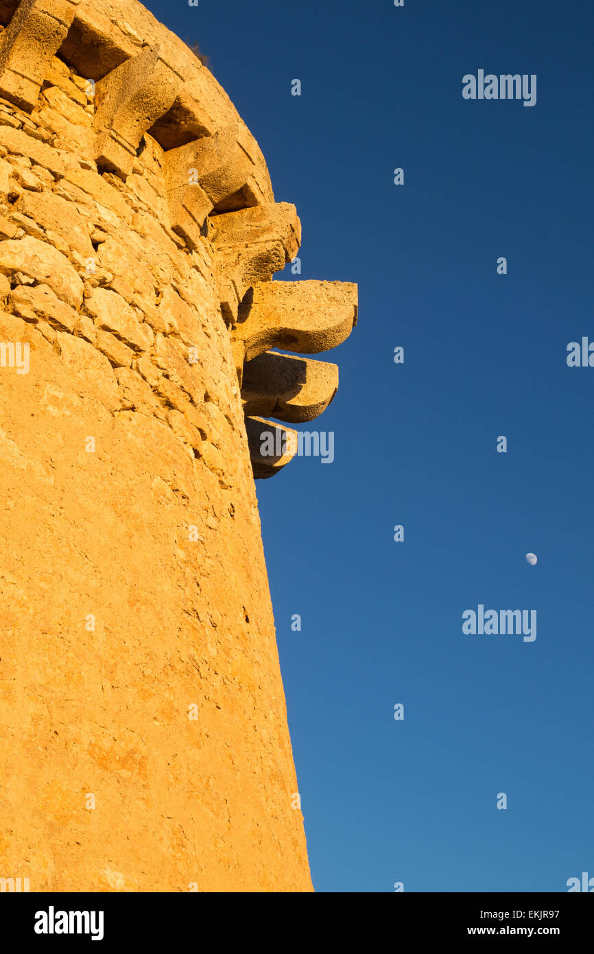Closeup take of an old tower starting to crumble Stock Photo - Alamy