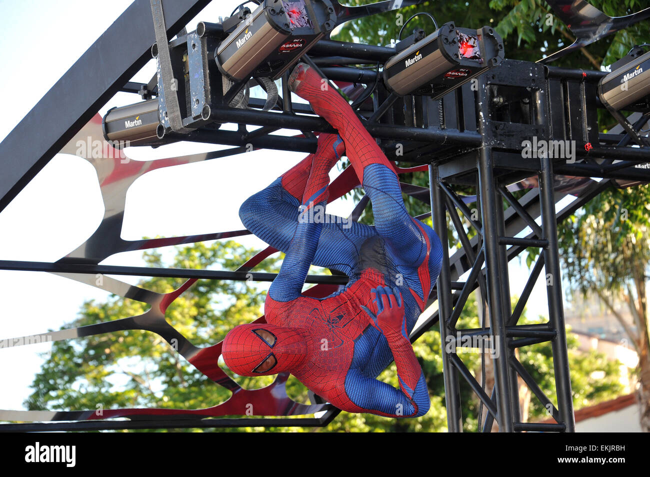 LOS ANGELES, CA - JUNE 29, 2012: Spider-Man at the world premiere of ...