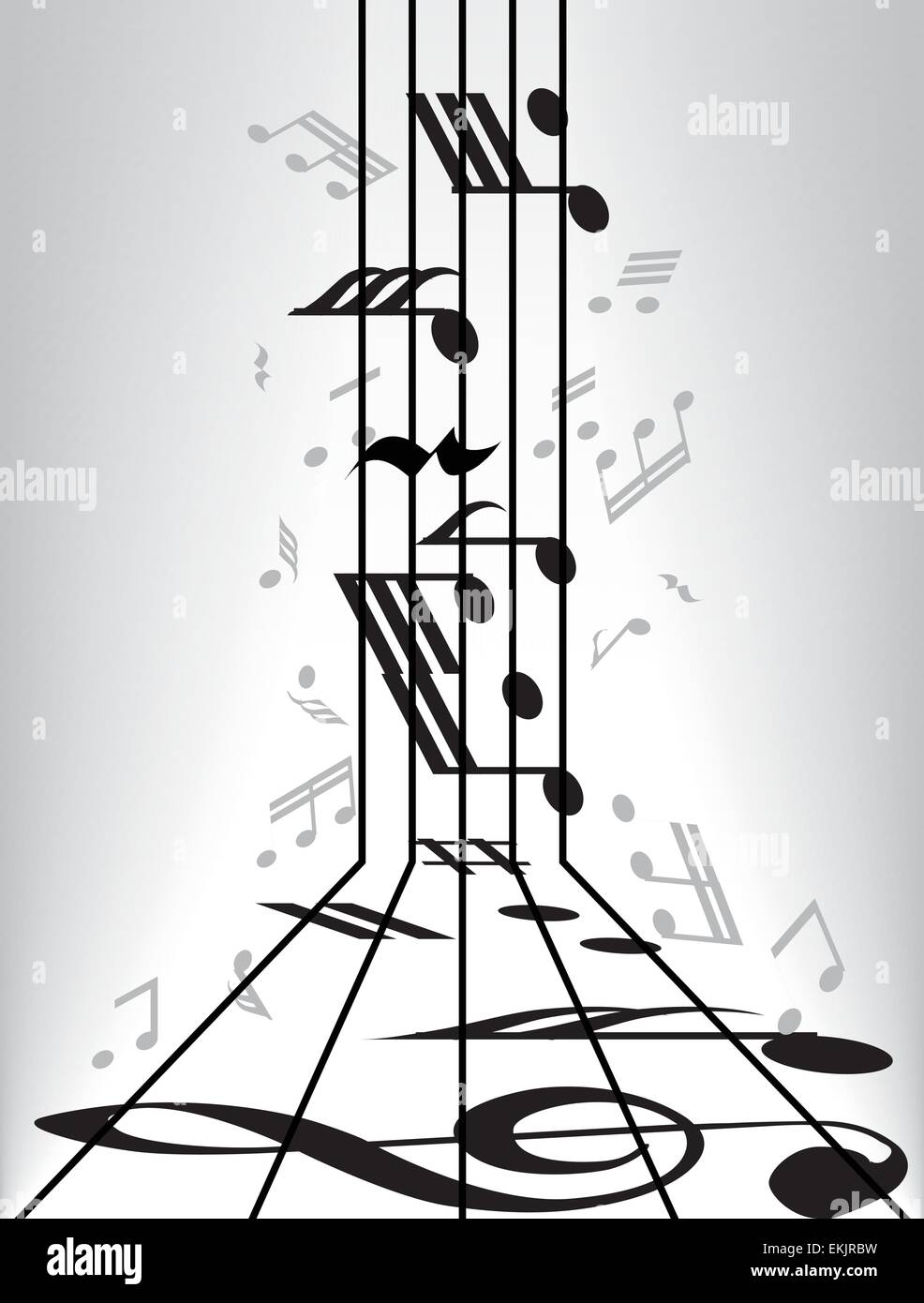 abstract of musical notes staff background, Illustration Stock Vector ...