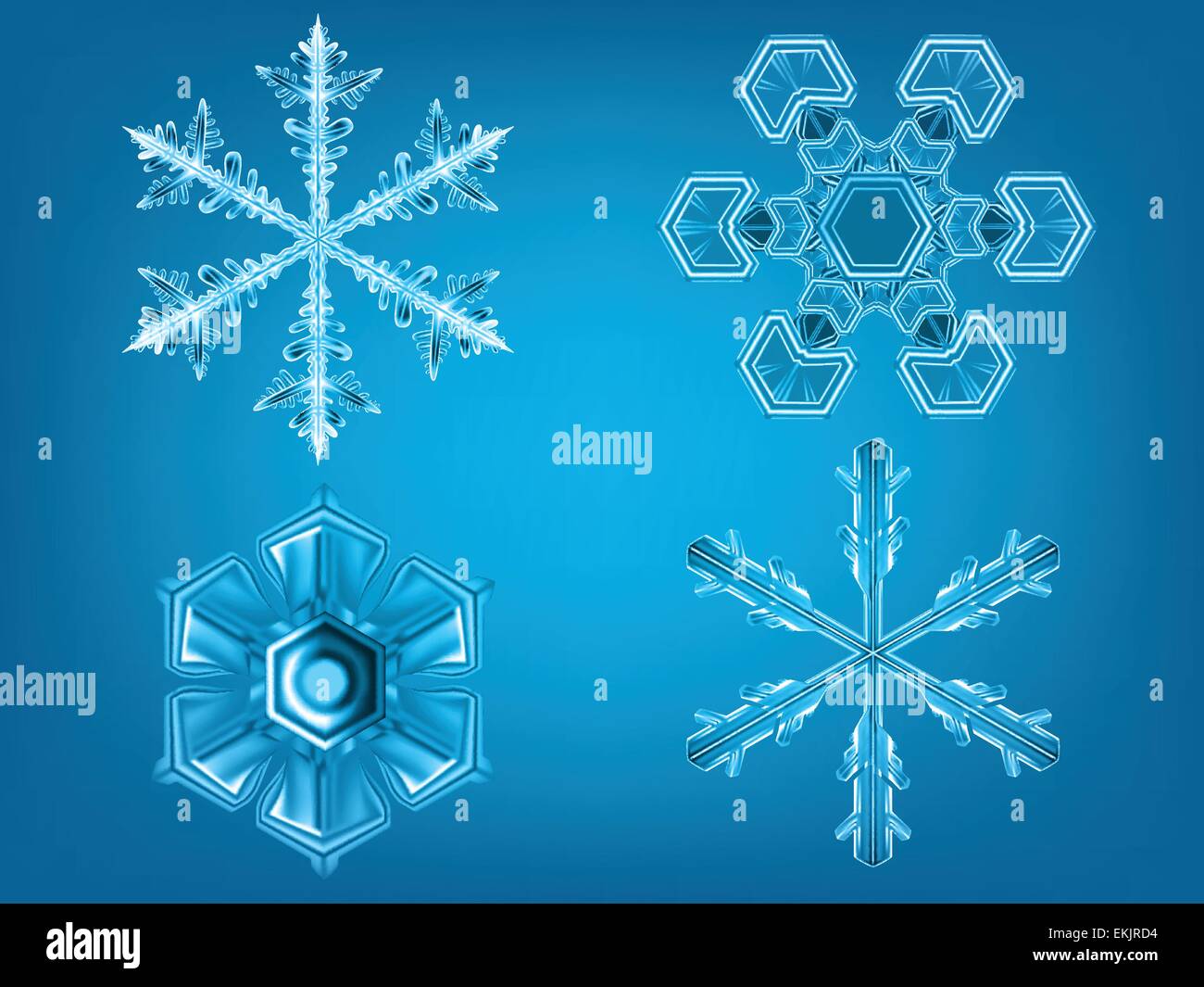 Realistic Snowflakes winter set, illustration realistic design Stock ...