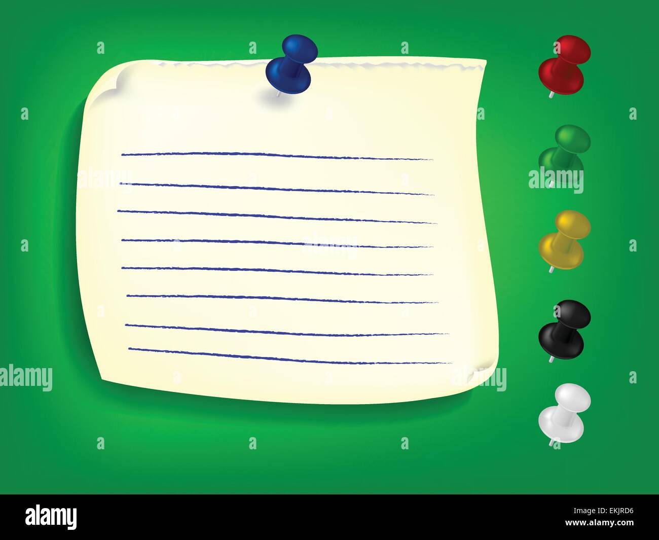 The white reminder notes paper with pins Stock Vector Image & Art - Alamy