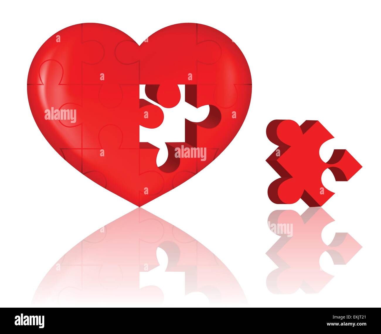 illustration of jigsaw puzzle heart on white background Stock Vector ...