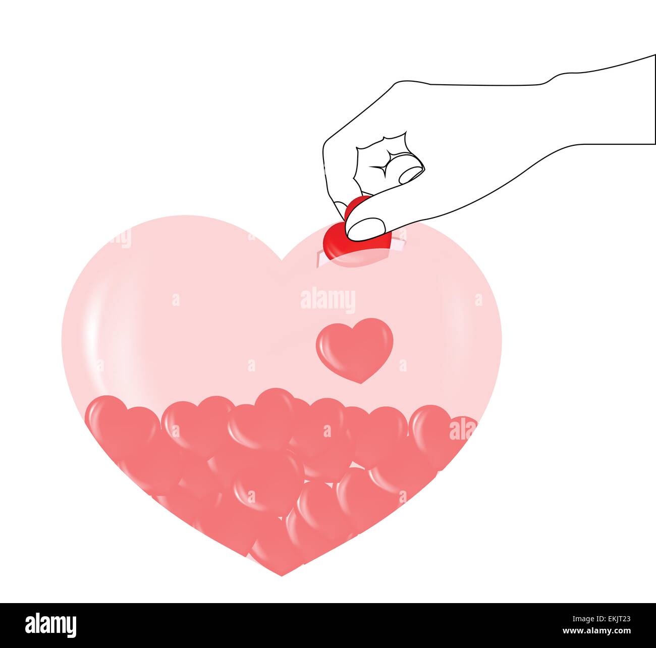 Piggy bank white hand Stock Vector Images - Alamy