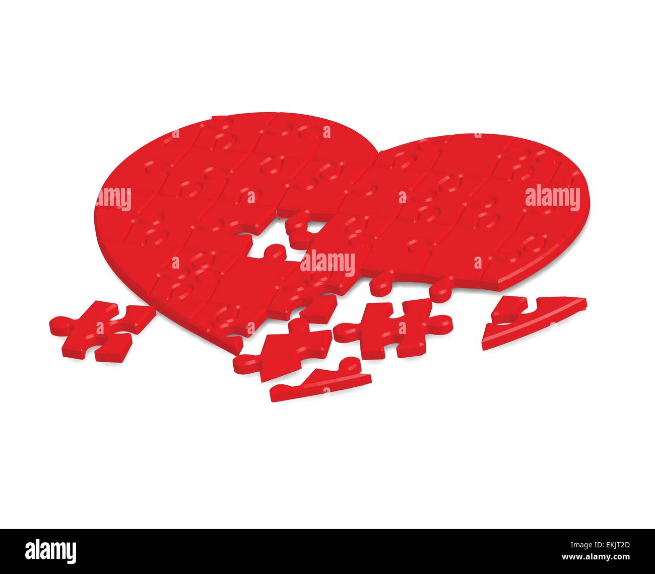 illustration of jigsaw puzzle heart on white background Stock Vector ...