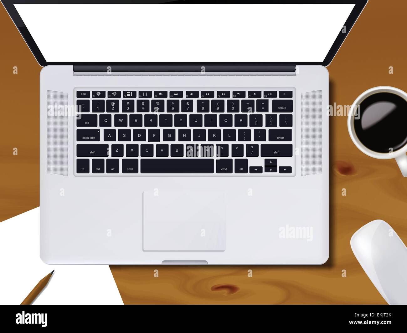 Laptop calendar coffee on Stock Vector Images - Alamy