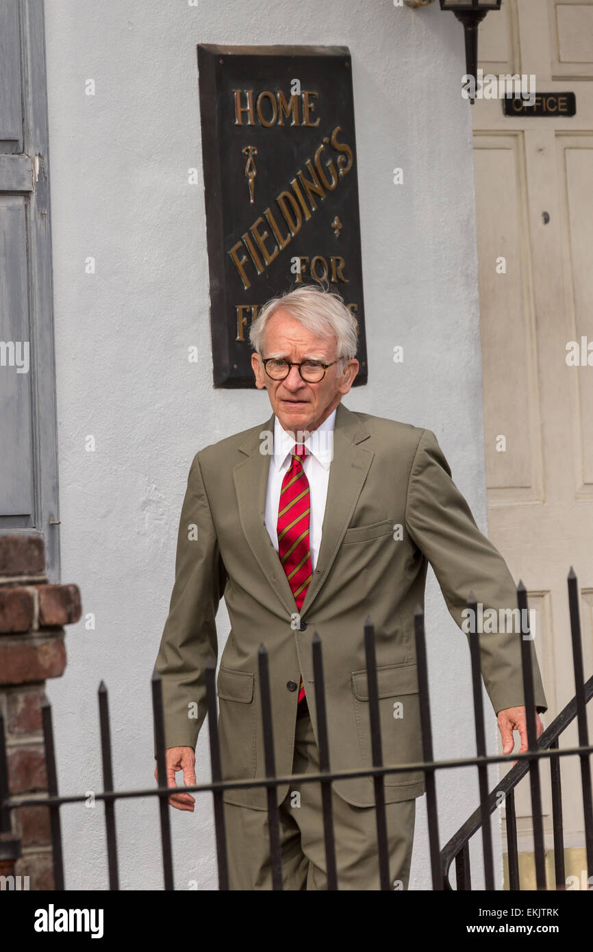 Charleston Mayor Joe Riley departs the Fieldings Funeral home after ...