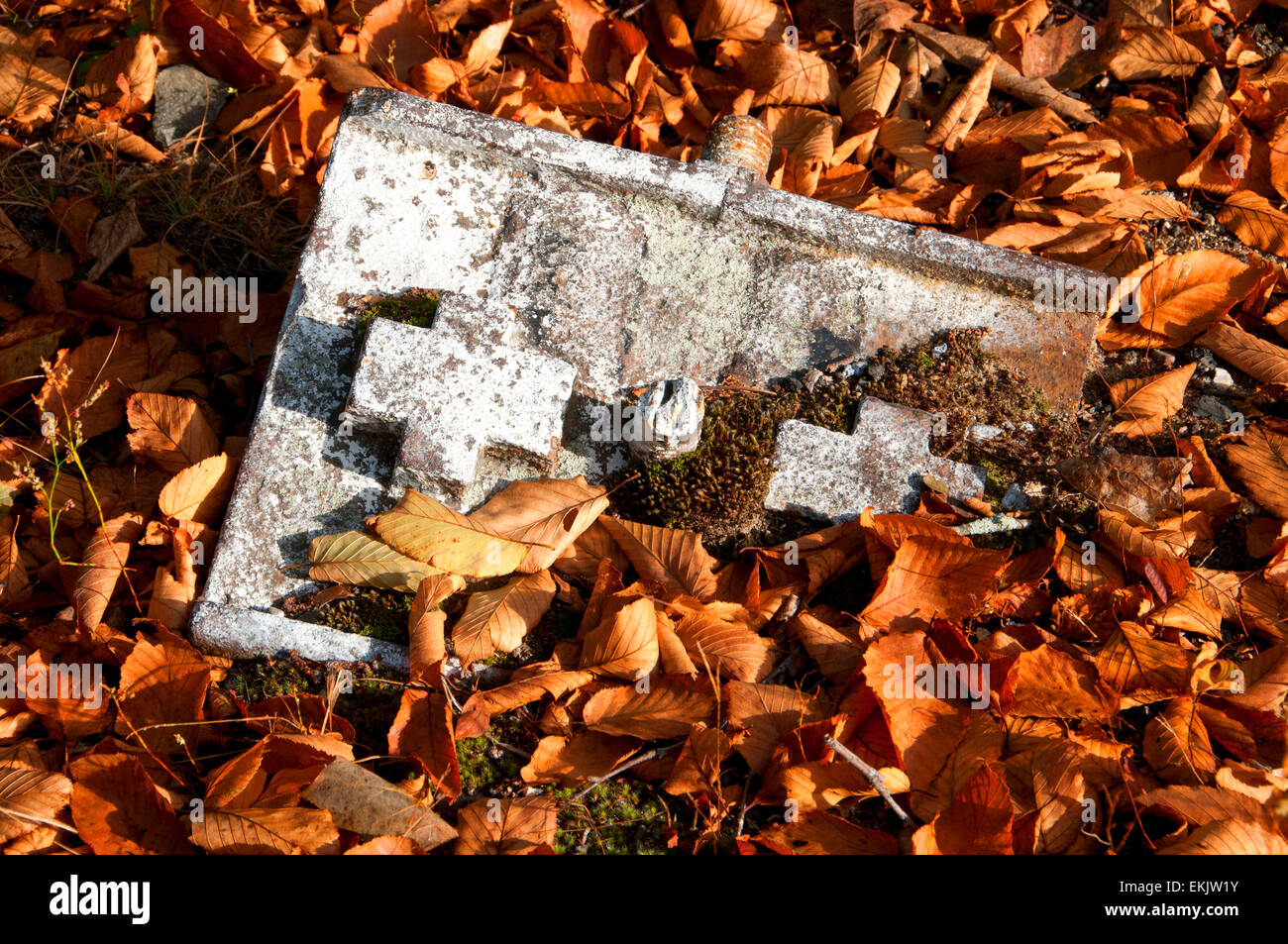 Railroad artifact, Air Line State Park Trail, Connecticut Stock Photo ...