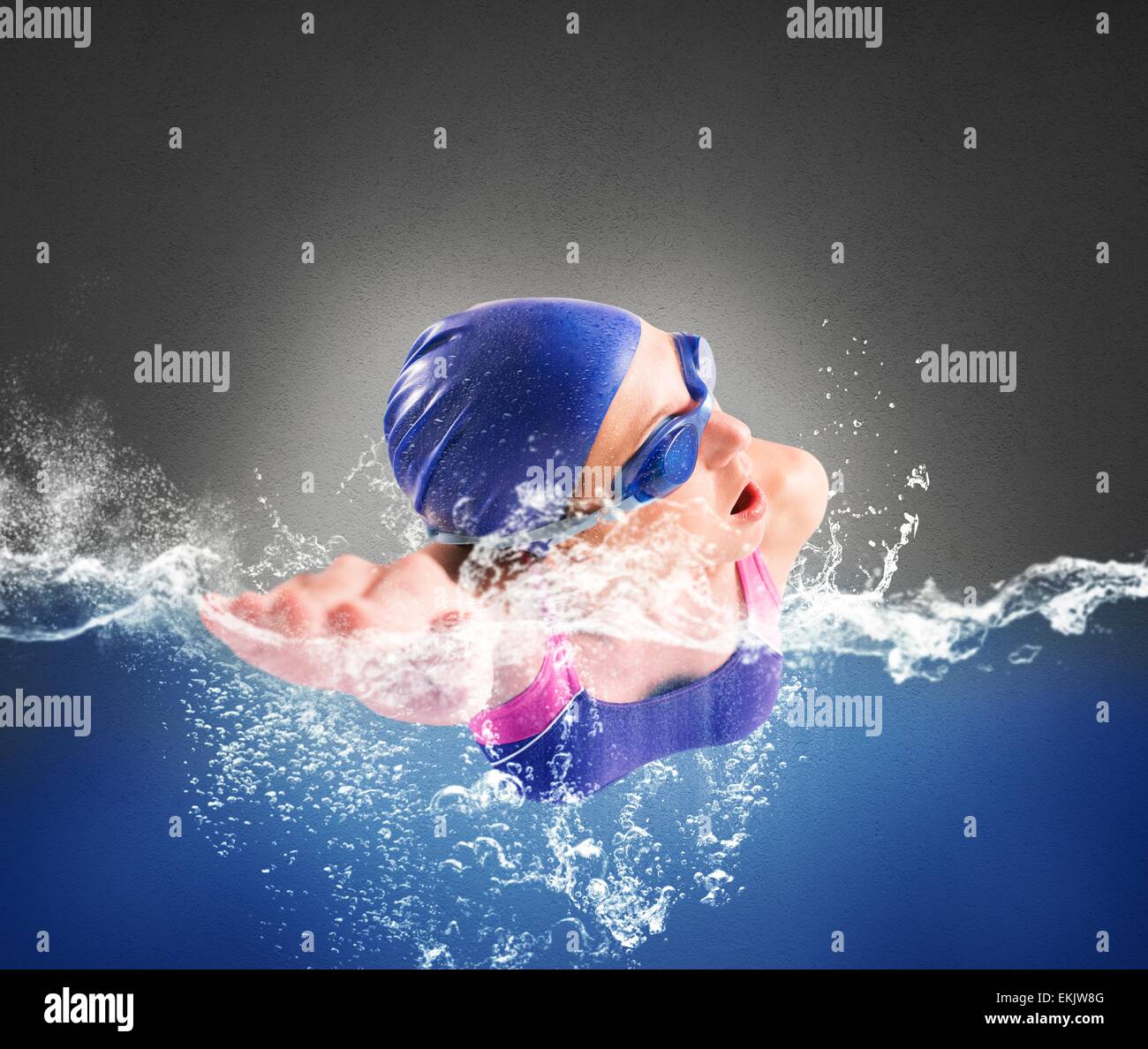 Diving girl in swimsuit hi-res stock photography and images - Alamy