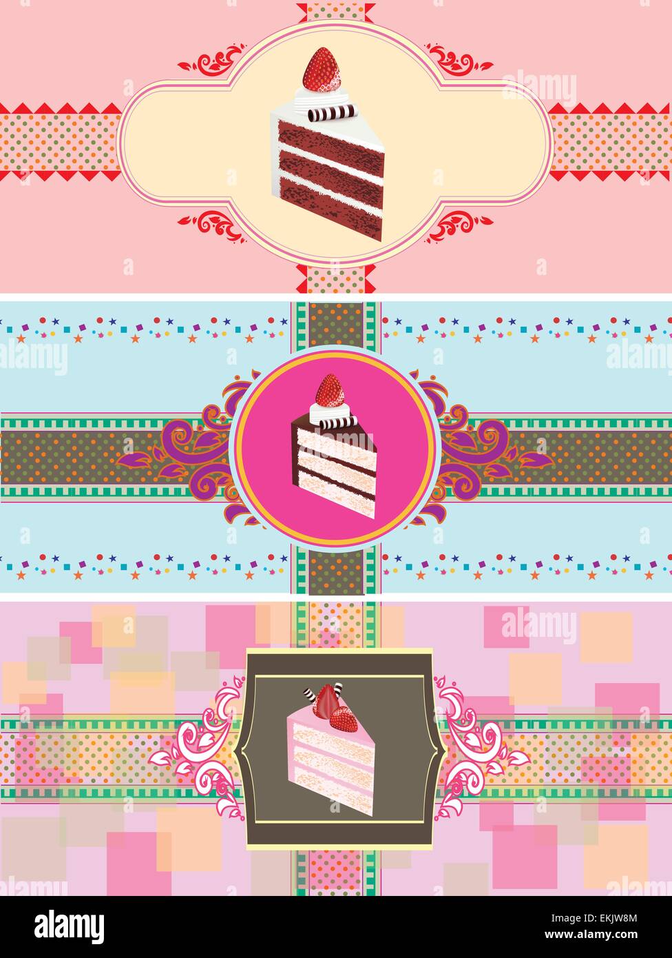 vector of set of cake cards template Stock Vector Image & Art - Alamy