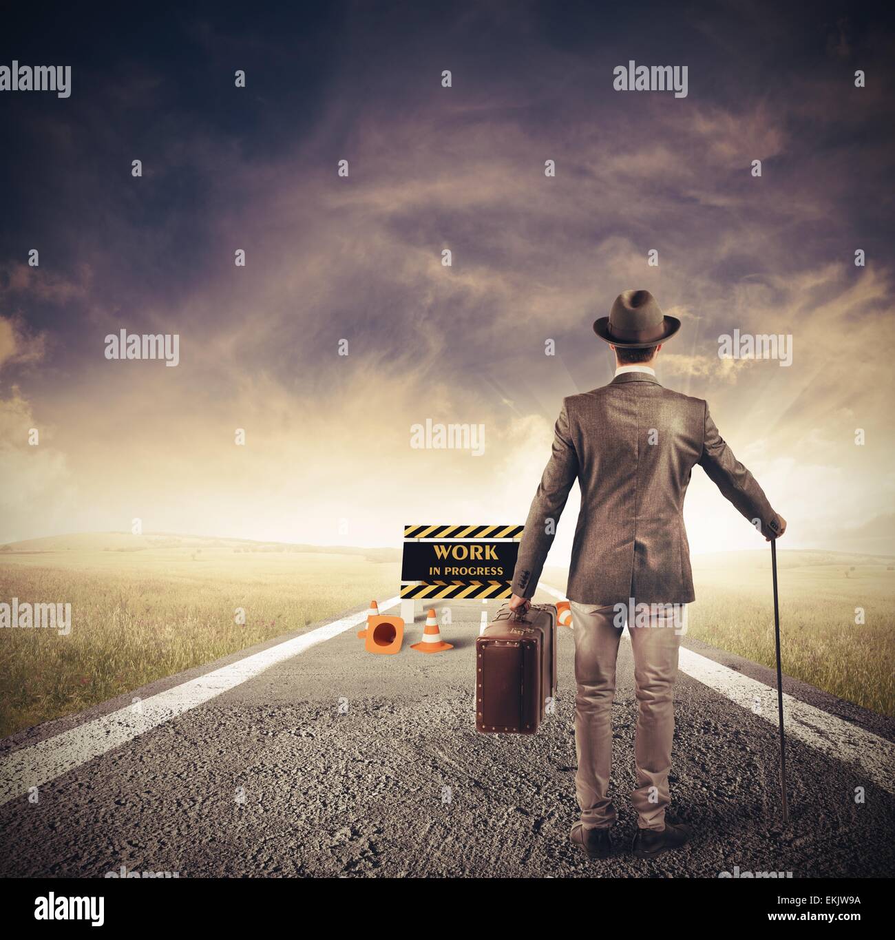 Obstacle in a path Stock Photo - Alamy