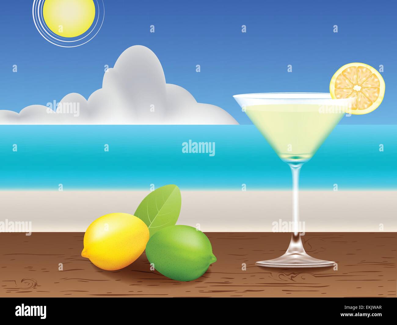 Lemonade on table Stock Vector Images - Alamy