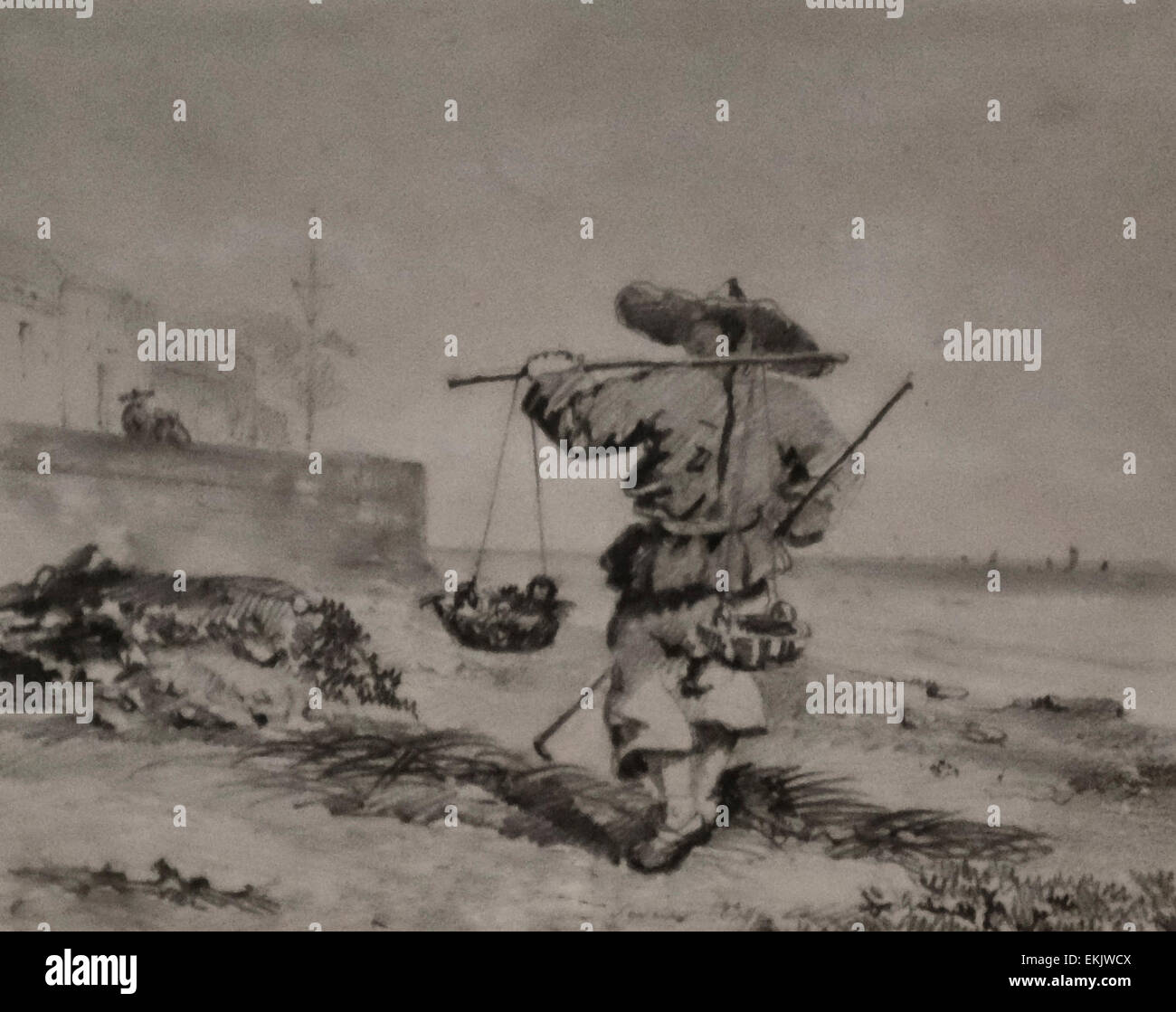 Beachcomber, Macau - Auguste Borget, 1839 Stock Photo - Alamy