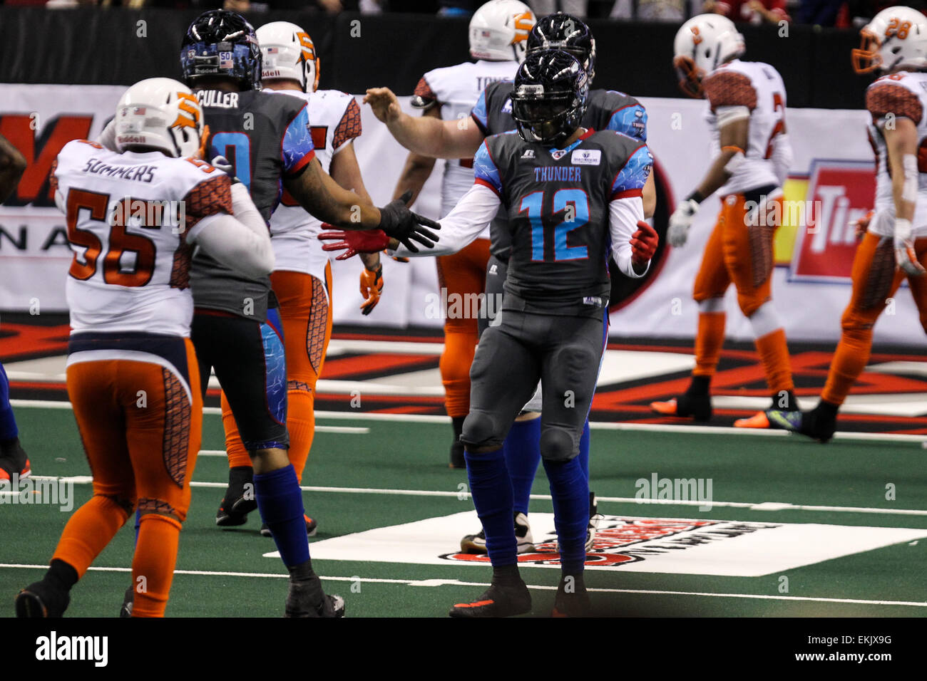 April 9, 2015 - WR JAMAR HOWARD (12) celebrates a play. The Portland ...