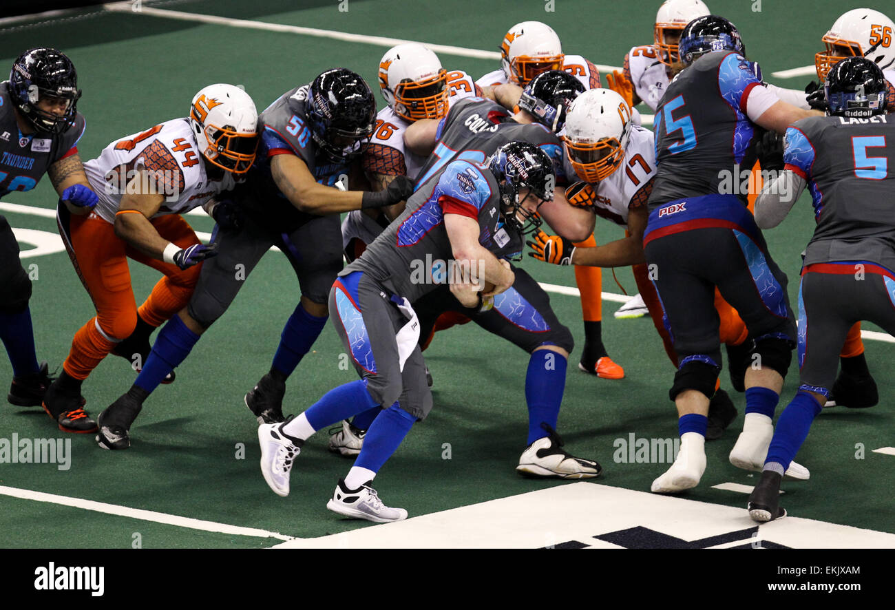 April 9, 2015 - QB KYLE ROWLEY (3) runs the ball. The Portland Thunder ...