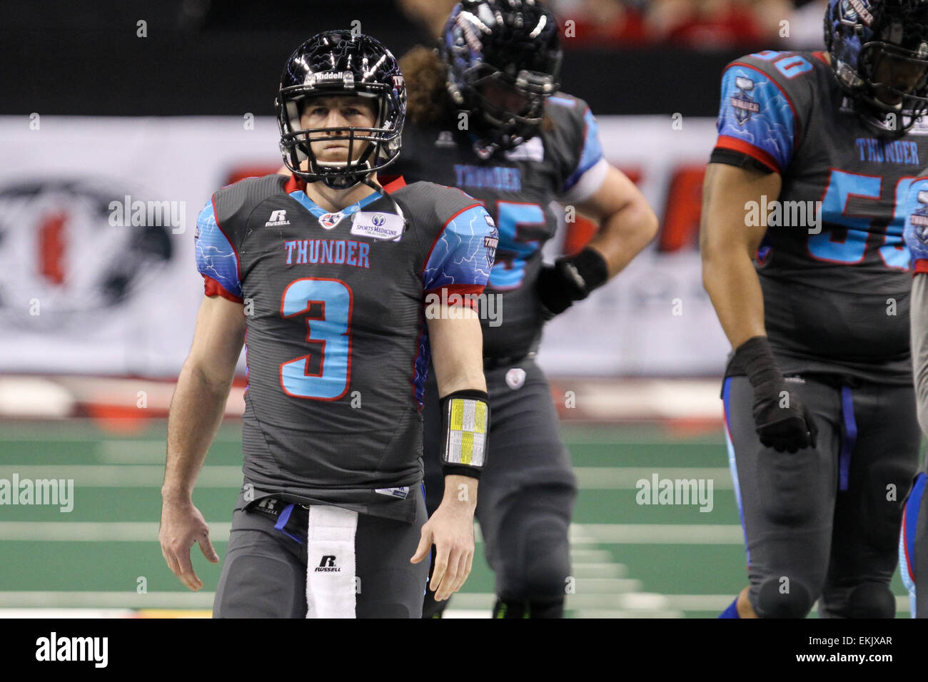 April 9, 2015 - QB KYLE ROWLEY (3) gets ready for a play. The Portland ...