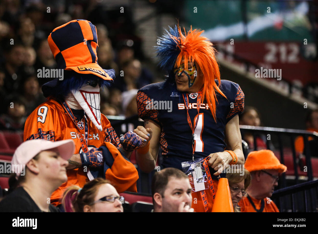 Spokane Shock fans cheer on their team. The Portland Thunder play the ...