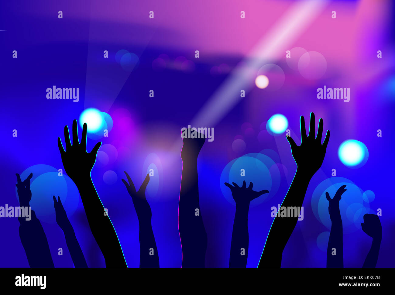 Night Club People Hands Silhouettes Celebration Stock Photo - Alamy
