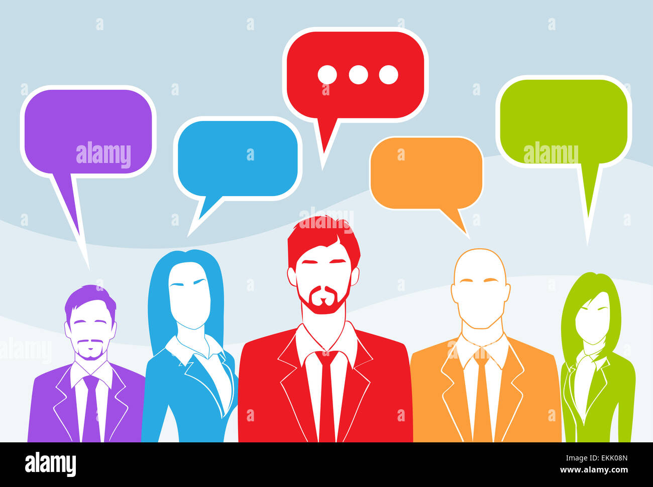 Business People Group Chat Colorful Communication Stock Photo - Alamy