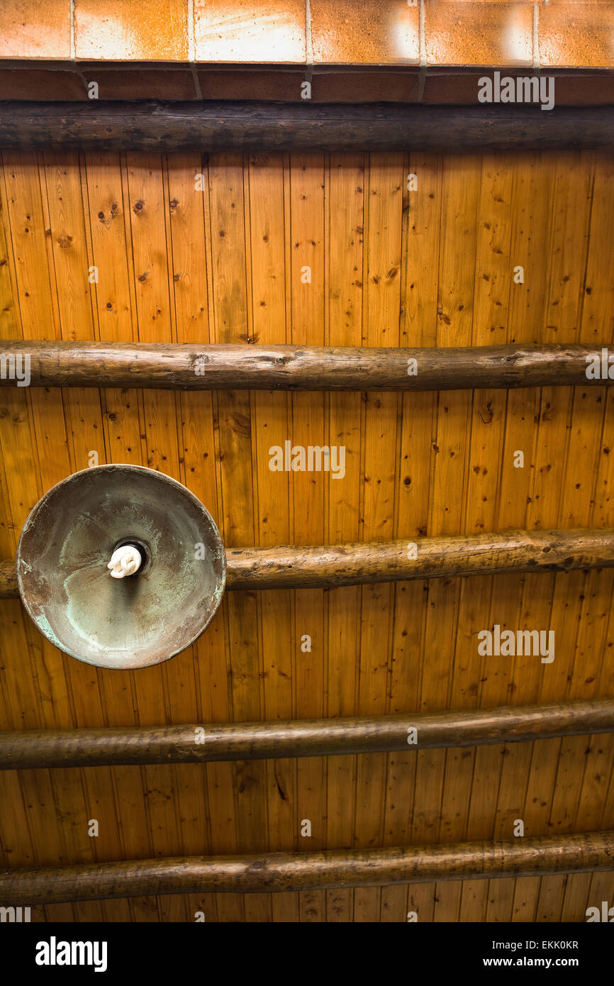 Rustic traditional country style ceiling with metal lamp, Sagres ...