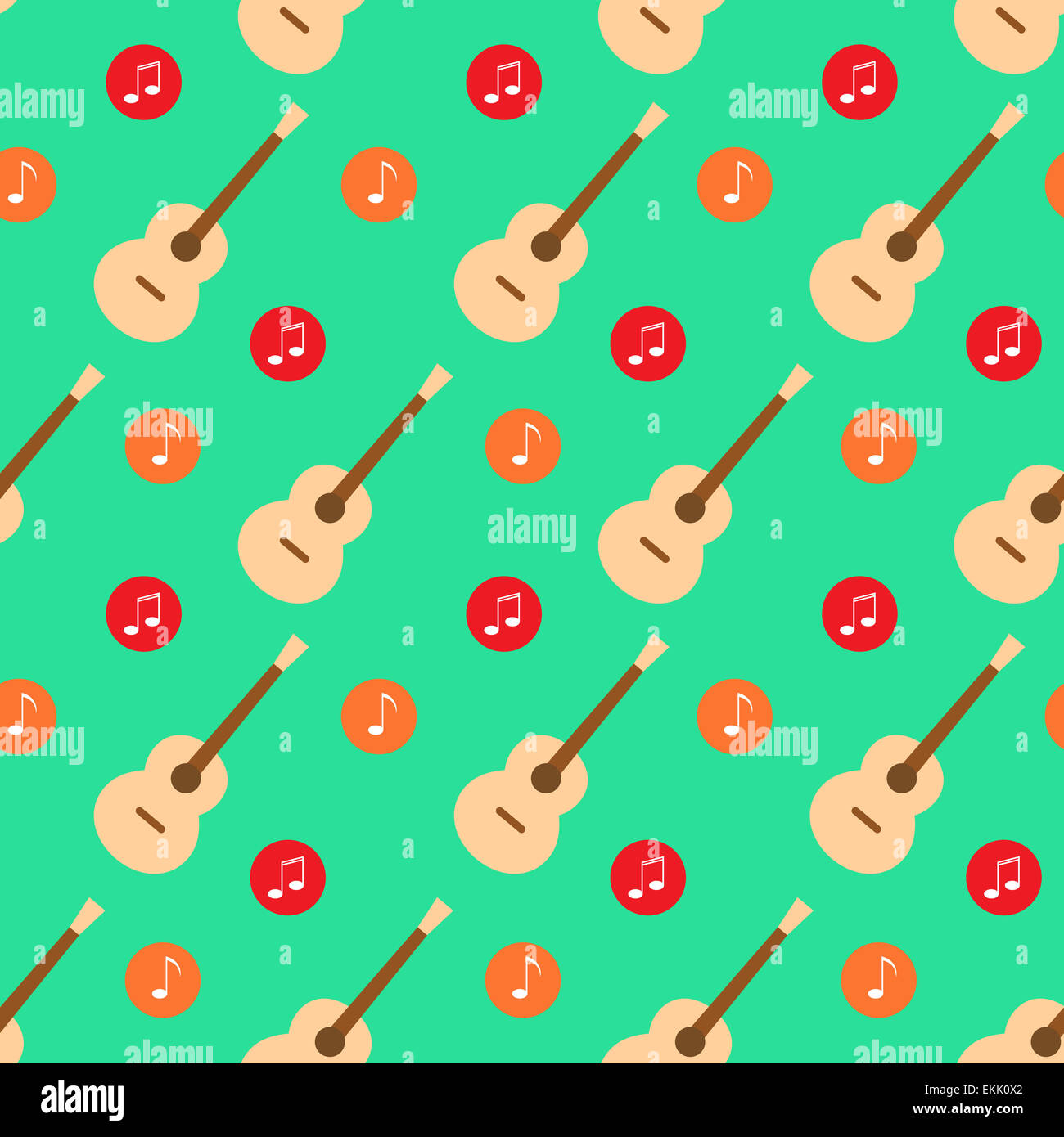 guitar music note flat design pattern vector Stock Photo - Alamy