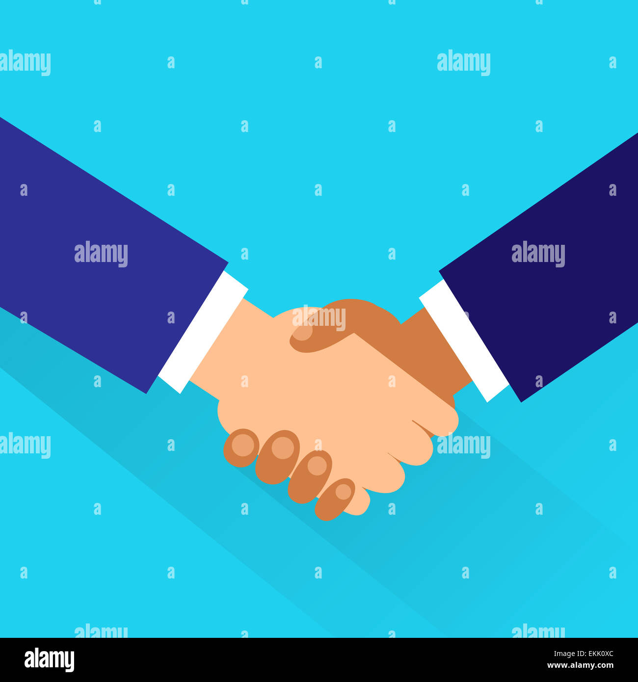 Handshake icon vector business hands shake flat design Stock Photo - Alamy