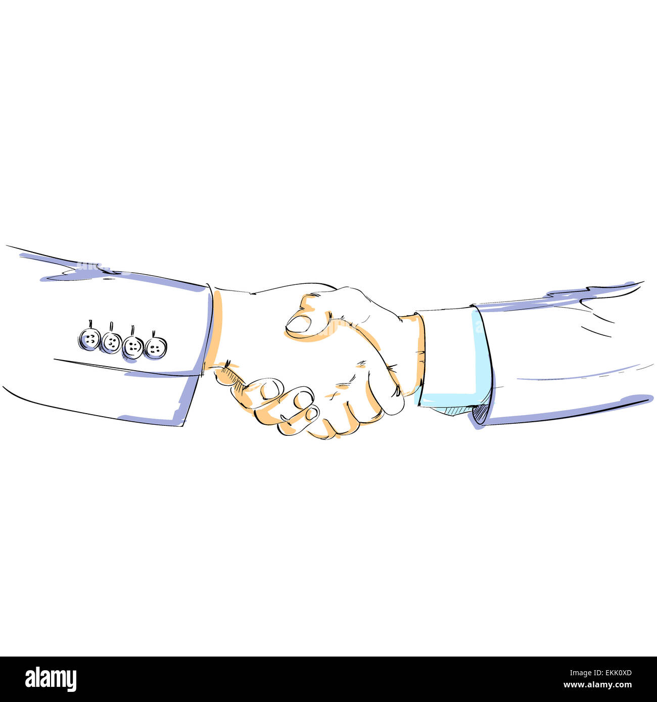 Handshake color sketch vector silhouette business hands shake isolated ...
