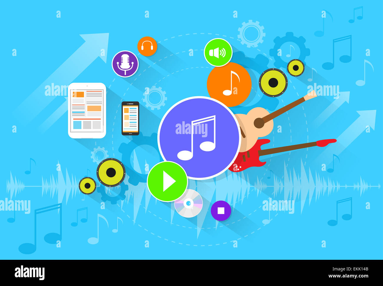 Vector flat music soundwave hi-res stock photography and images - Alamy