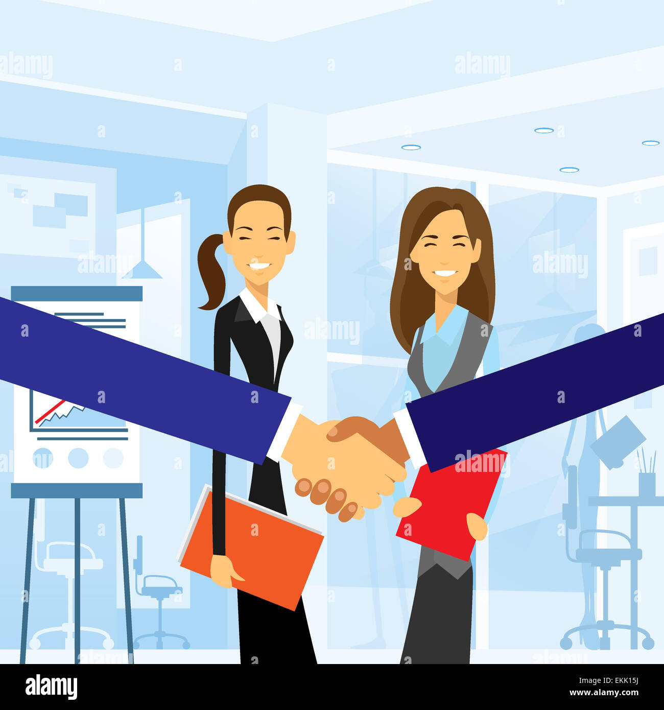 Business handshake with women background, colleagues shaking hands ...