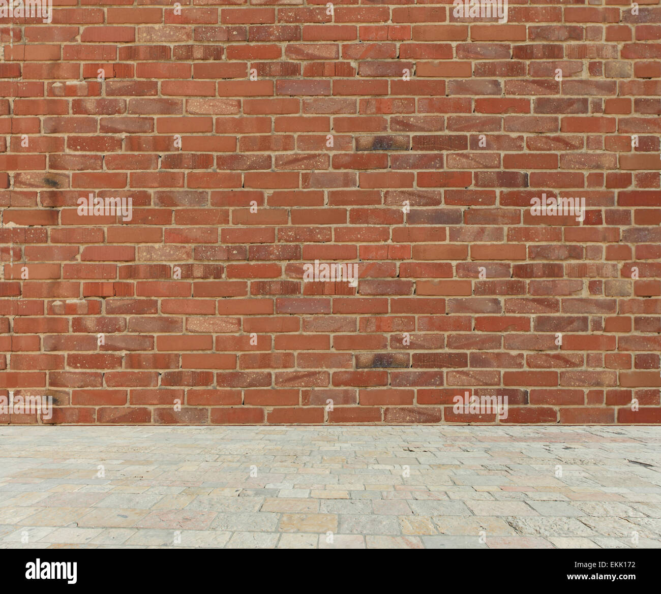 Old red brick wall with stone marble floor Stock Photo - Alamy