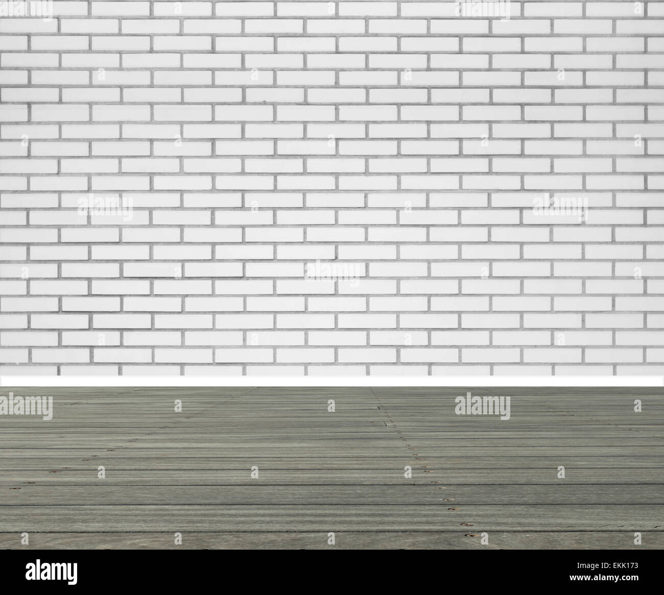 White brick wall wooden floor hi-res stock photography and images - Alamy