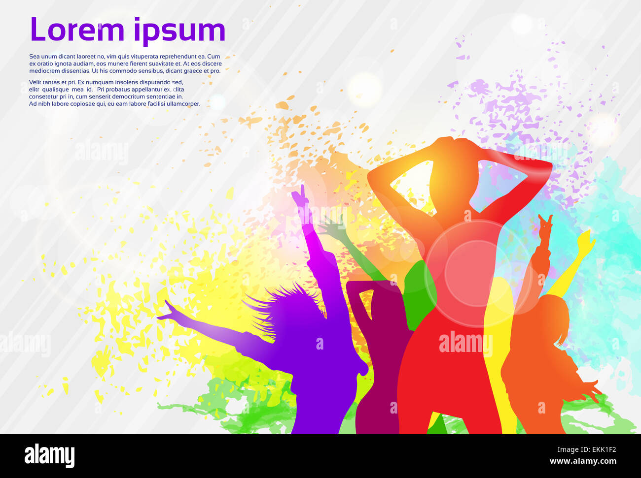 Dancing Colorful Girl Splash Paint Dance Banner Stock Photo - Alamy