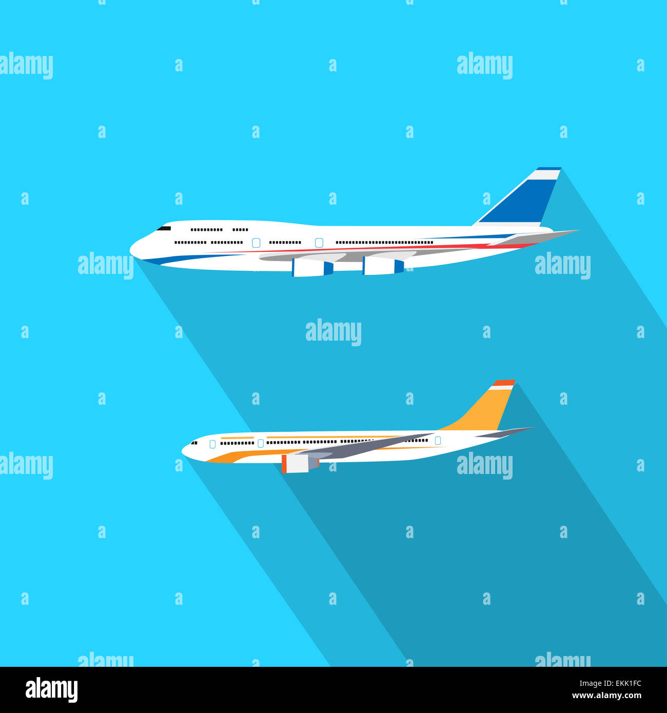 Aircraft Flat Design Style Vector Illustration Airplane Stock Photo - Alamy