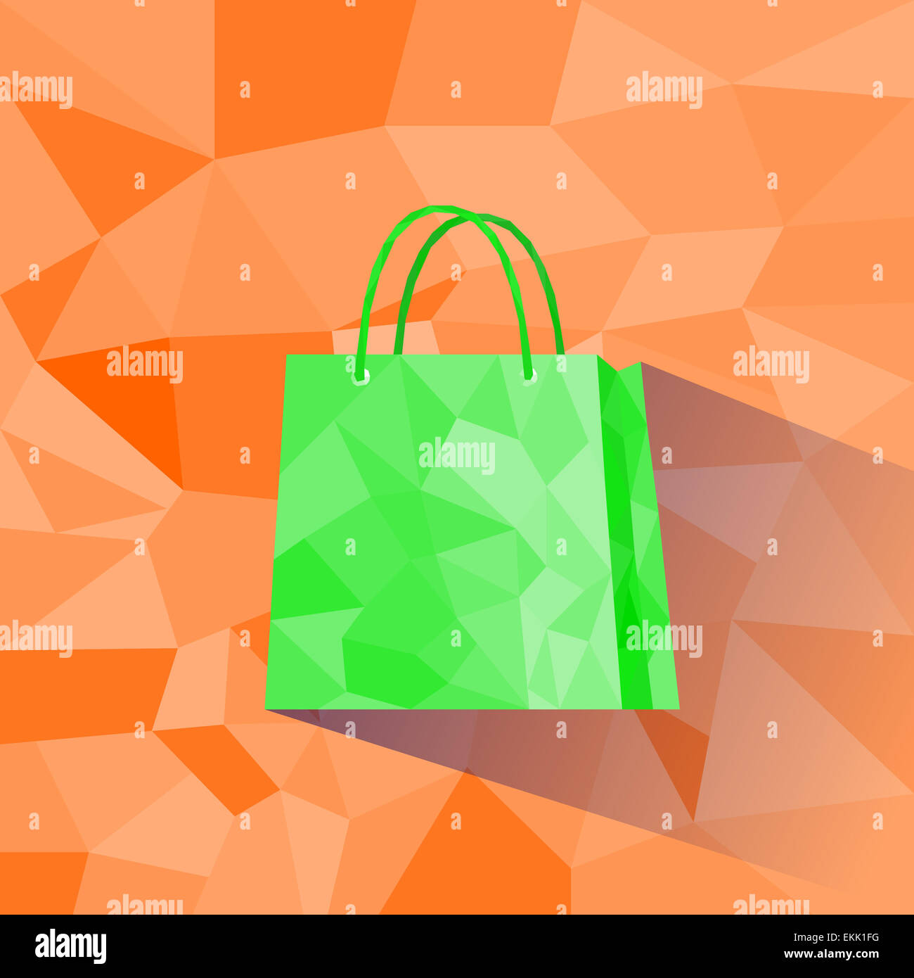Shopping Bag Polygon Style Design Shadow Vector Stock Photo - Alamy