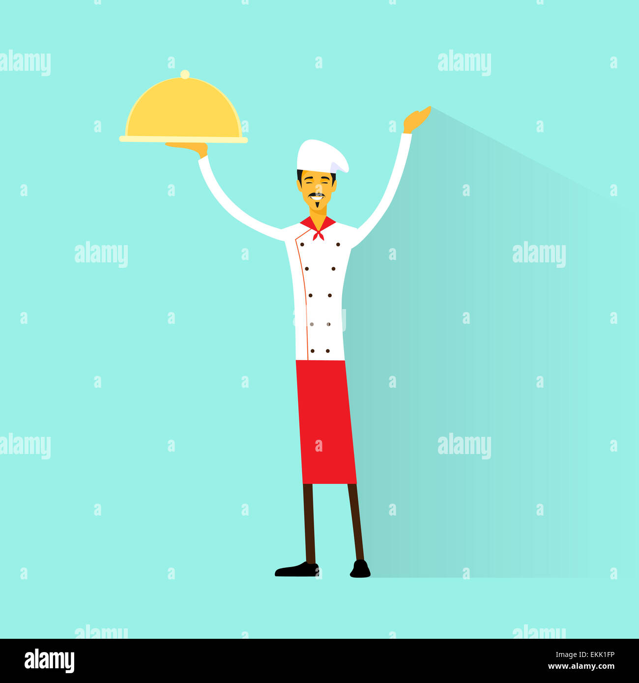 Cartoon Chef Cook with delicious dish full length Stock Photo - Alamy