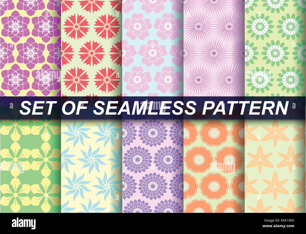 10 Different Vector Seamless Patterns Tiling Endless Texture Stock Vector Image And Art Alamy