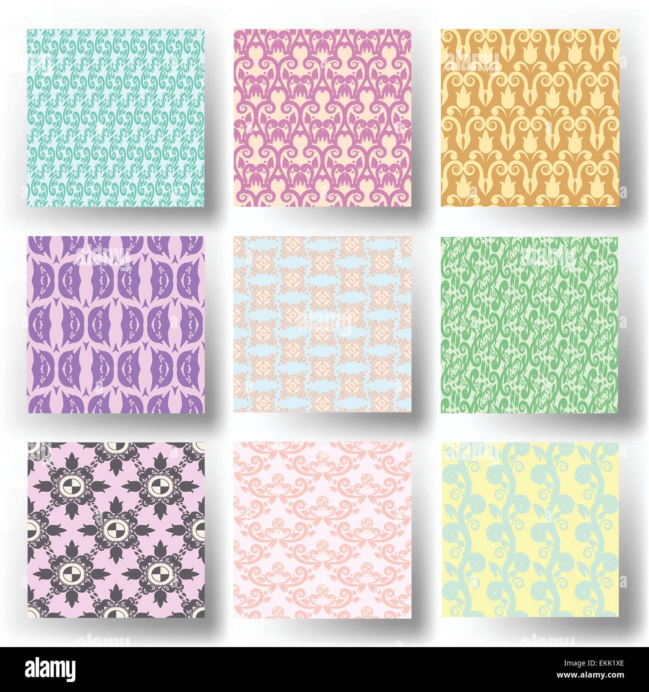Retro Different Vector Seamless Patterns Tiling Endless Texture Stock Vector Image And Art Alamy