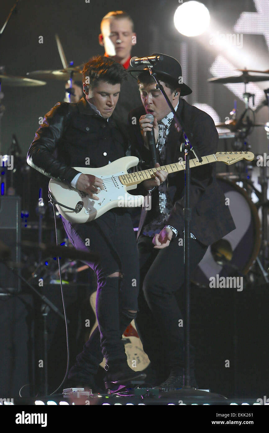 British pop band Rixton perform on Jimmy Kimmel Live! Featuring: Jake ...