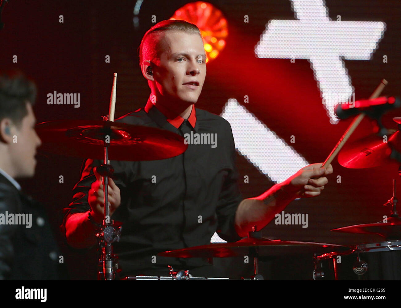 British pop band Rixton perform on Jimmy Kimmel Live! Featuring: Lewi ...