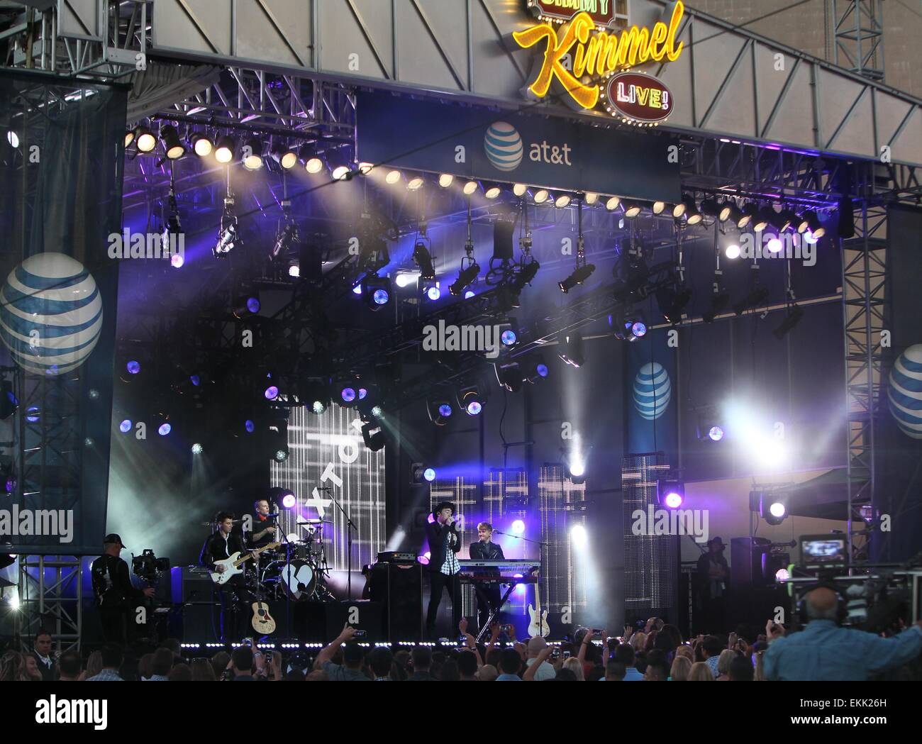 British pop band Rixton perform on Jimmy Kimmel Live! Featuring: Jake ...