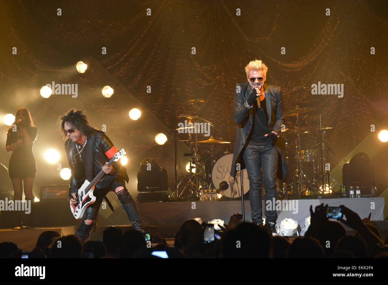 Las Vegas, Nevada, USA. 11th Apr, 2015. Nikki Sixx, DJ Ashba and James ...