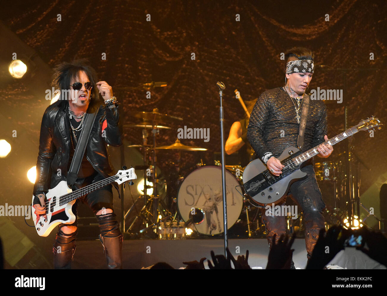 Las Vegas, Nevada, USA. 11th Apr, 2015. Nikki Sixx, DJ Ashba and James ...