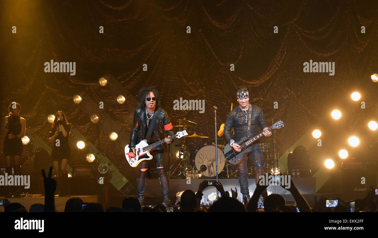Las Vegas, Nevada, USA. 11th Apr, 2015. Nikki Sixx, DJ Ashba and James ...