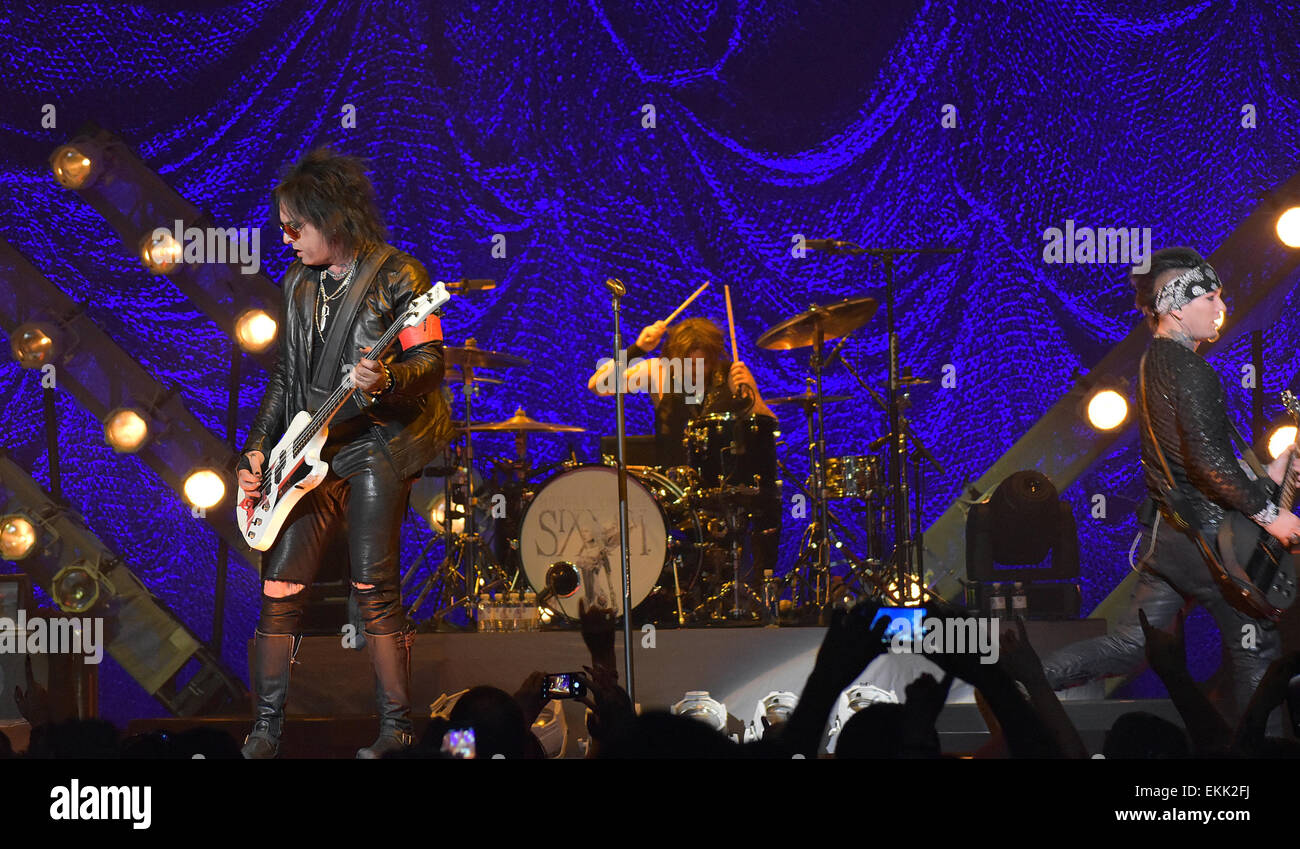 Las Vegas, Nevada, USA. 11th Apr, 2015. Nikki Sixx, DJ Ashba and James ...