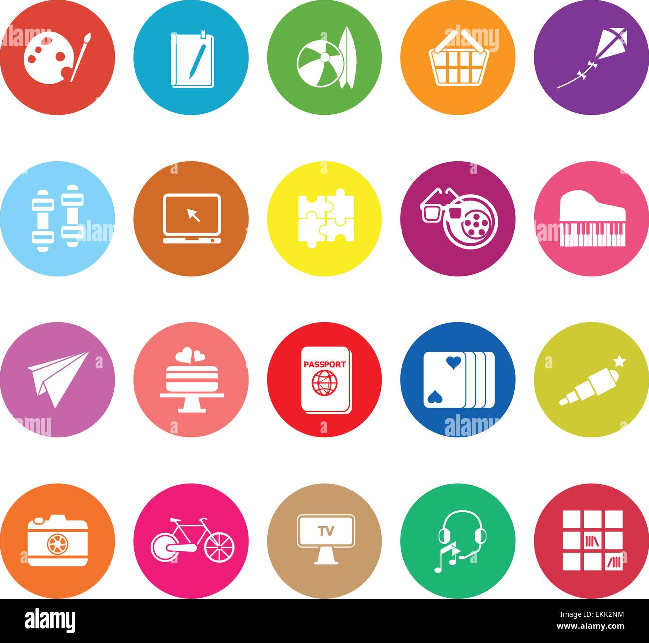 Hobby icons on white Stock Vector Images - Alamy